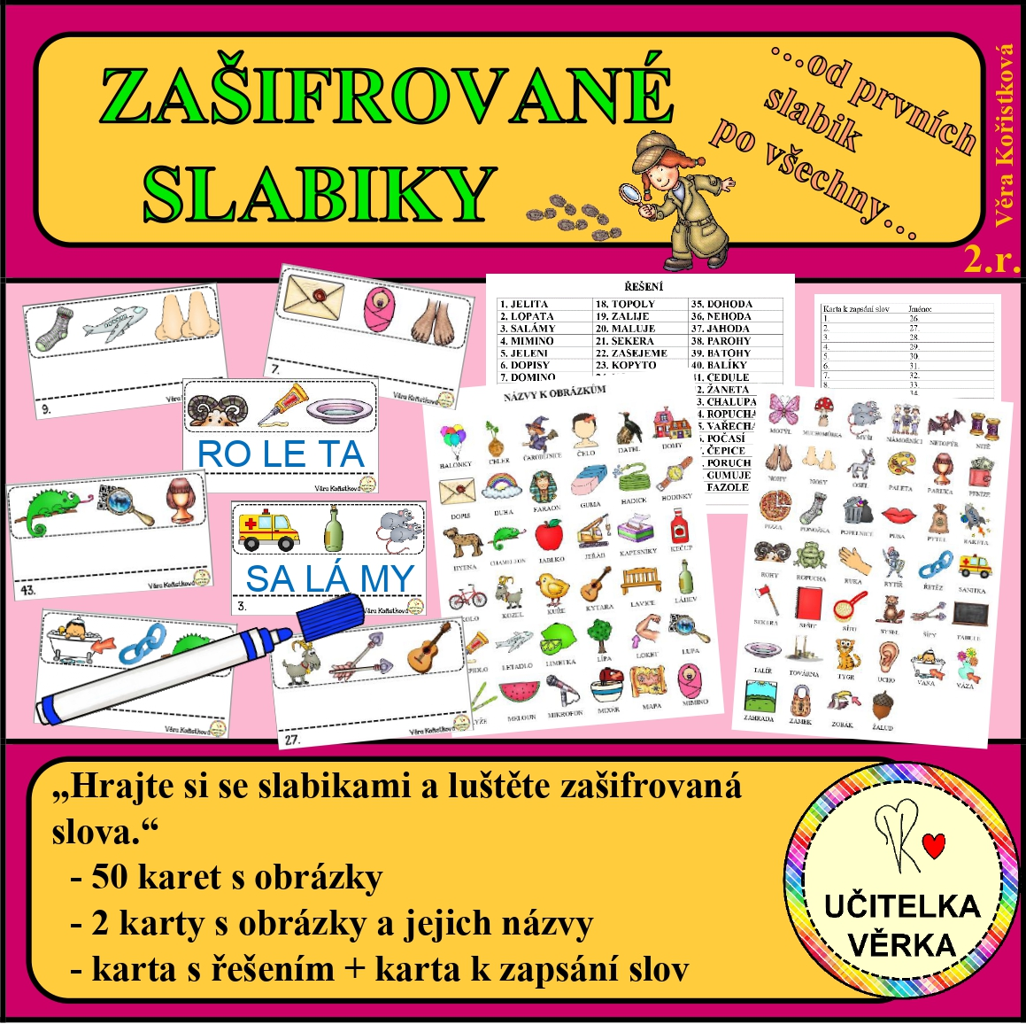 ZAŠIFROVANÉ SLABIKY - od prvních slabik po spoustu s téměř všemi ...